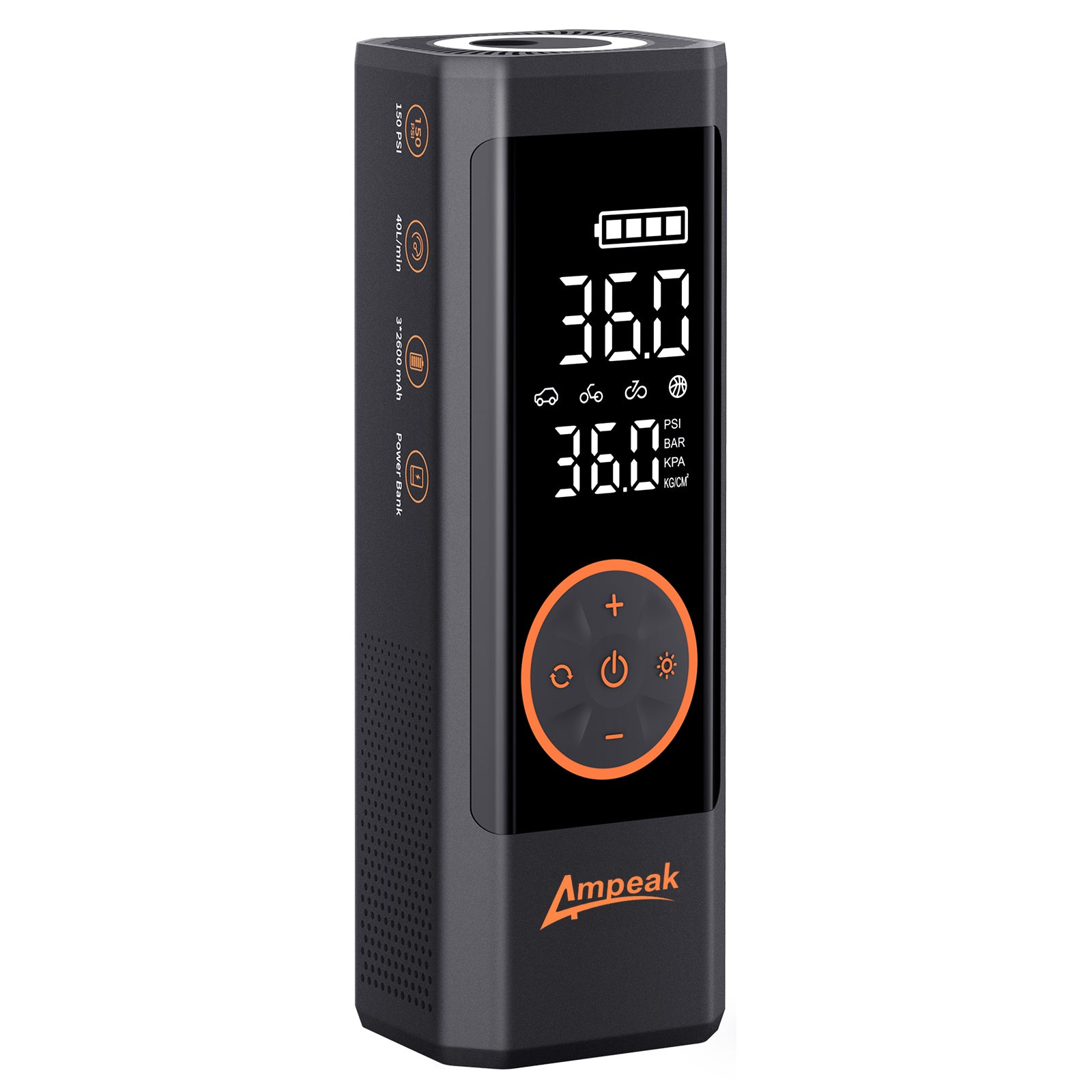 Ampeak 150PSI Portable Tire Inflator （Car,Motor,Bicycle,Ball）