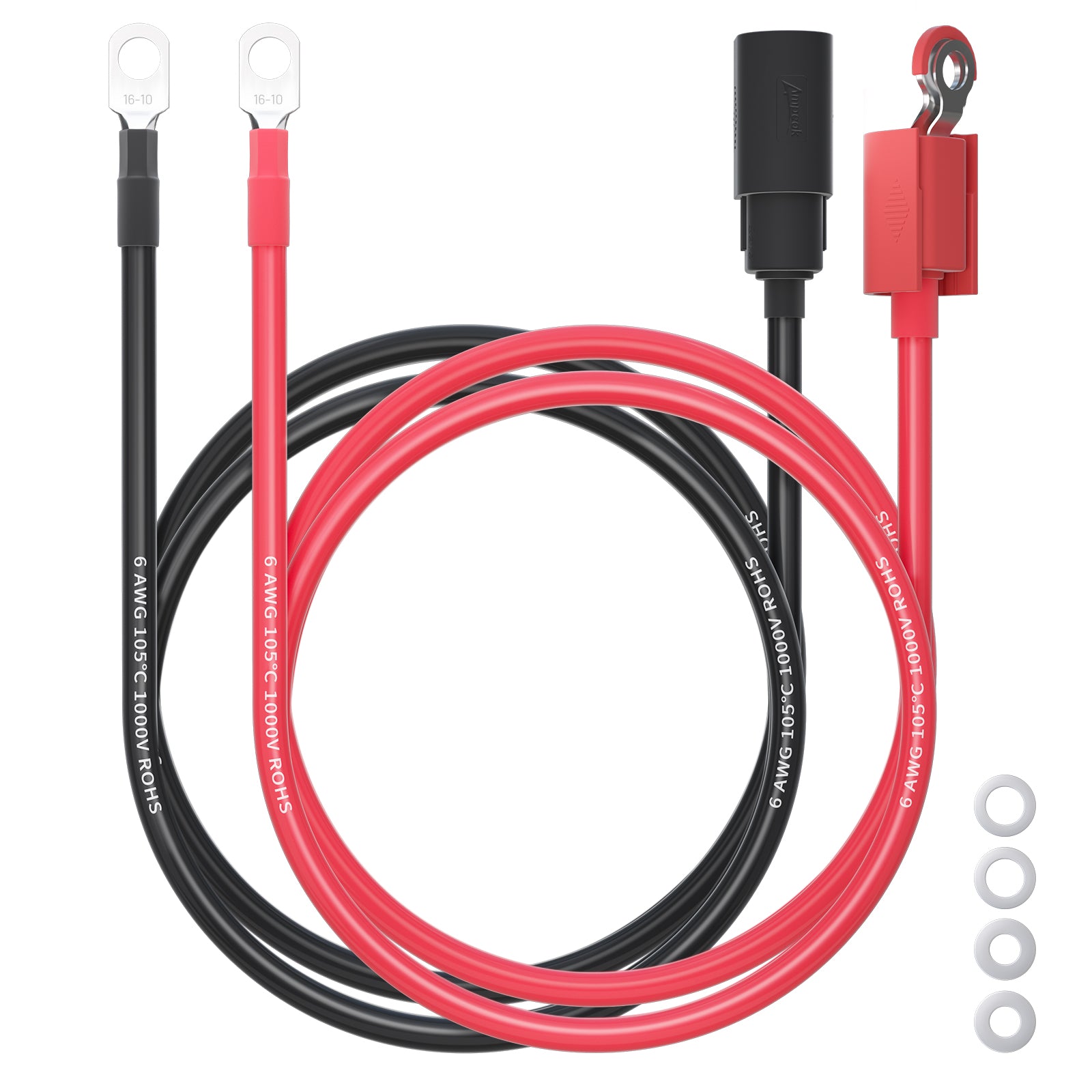 Ampeak 6 AWG 3FT Safety Battery Cables with Slipcover